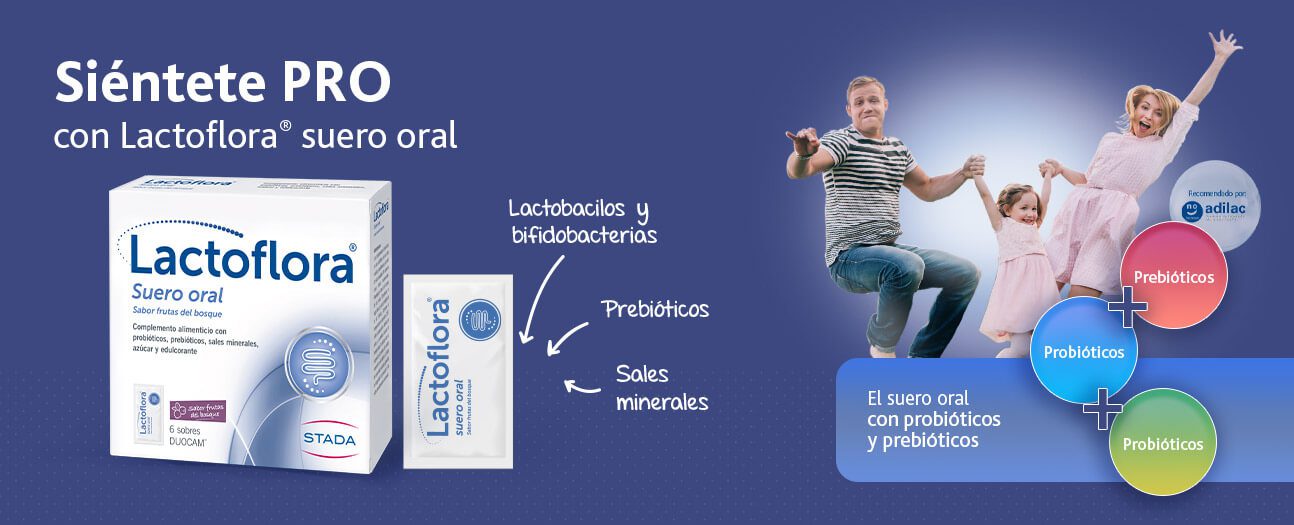 Suero oral con probióticos y sales minerales - Lactoflora
